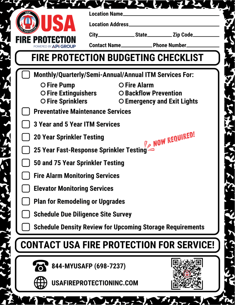 School Fire Protection Budget Checklist - USAFP
